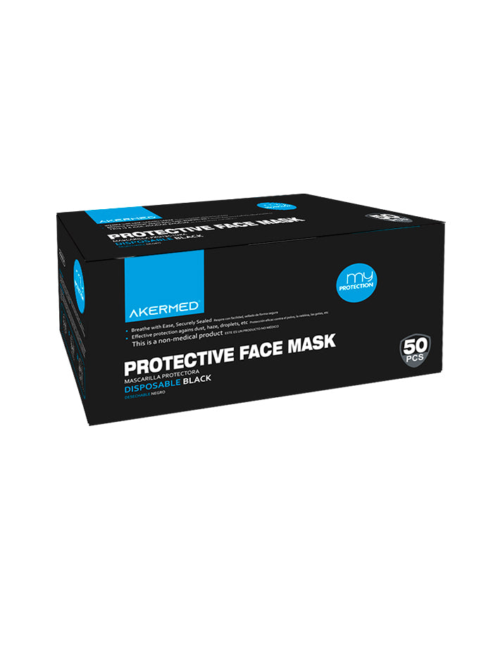BLACK DISPOSABLE MASK (BOX OF 50 UNITS) – AKERMED