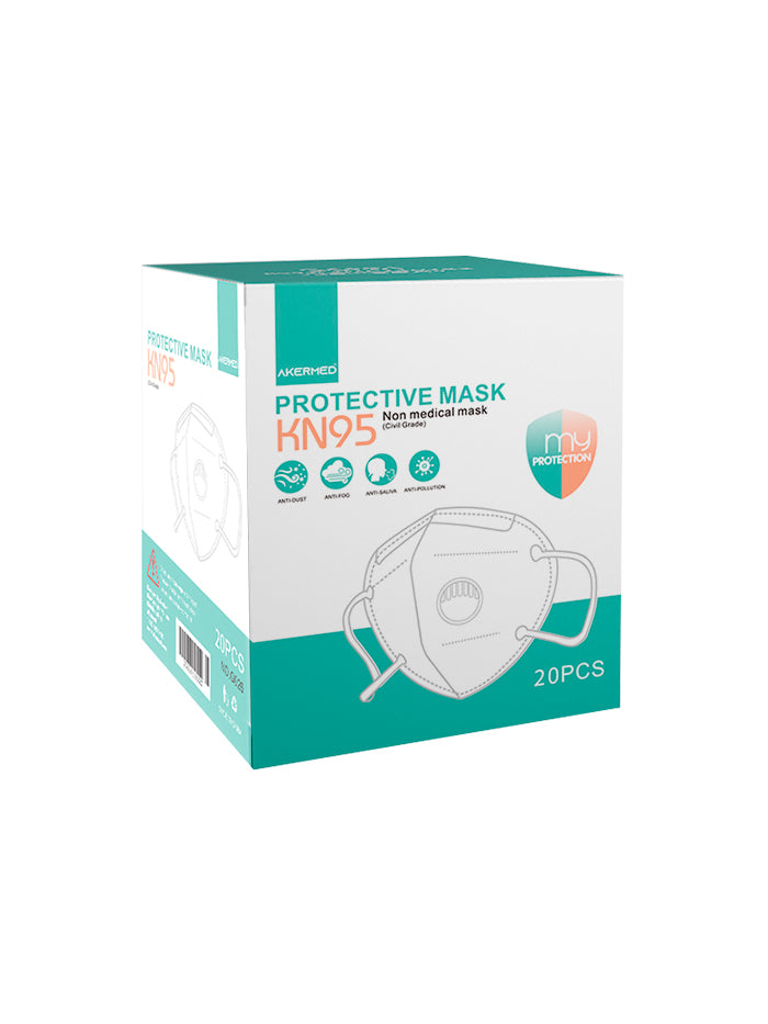 KN95 MASK WITH VALVE (BOX OF 20 UNITS) – AKERMED